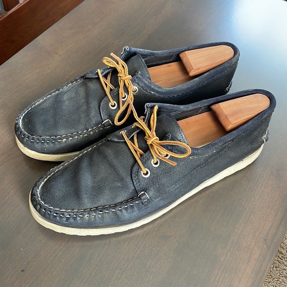 Quoddy | Shoes | Mens Quoddy Waxed Roughout Suede Boat Mocs Navy ...